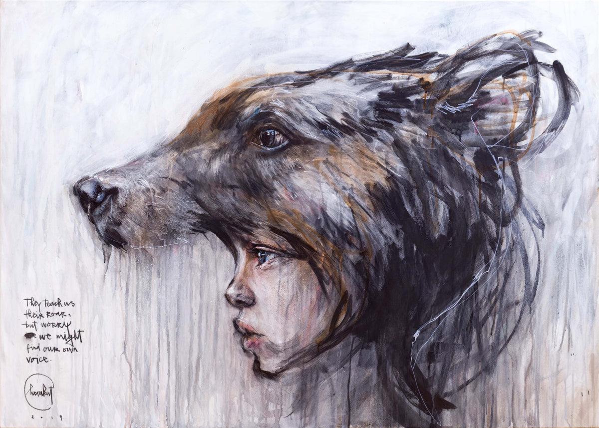 Herakut "They teach us their Roar, but worry we might find our own voi – Vertical Gallery