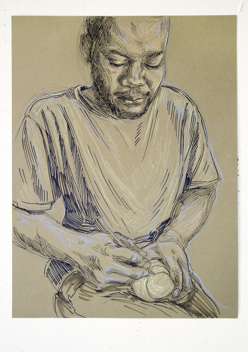 Swoon "Untitled Sketch #18 (Man Working)" – Vertical Gallery