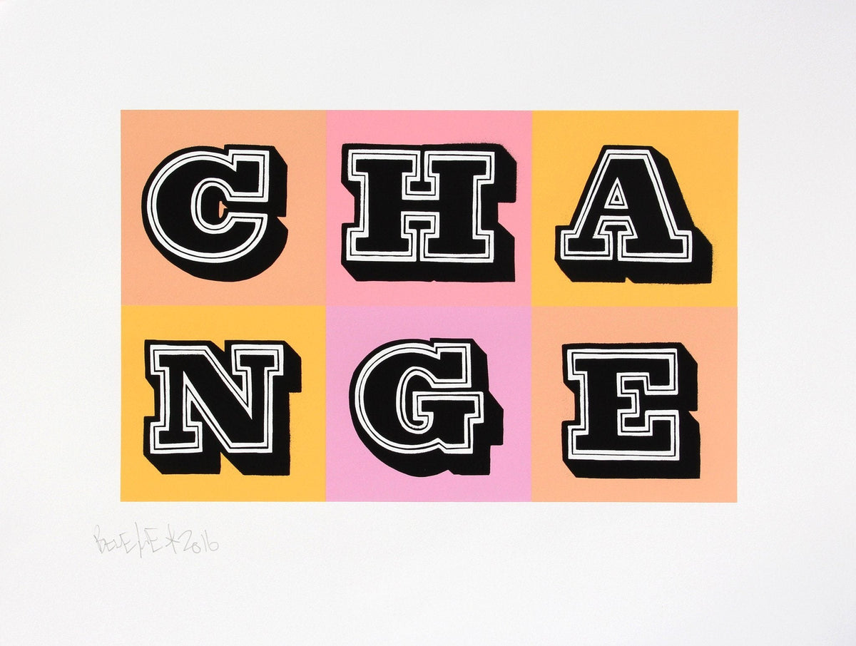 EINE "CHANGE (orange)" Screen Print – Vertical Gallery