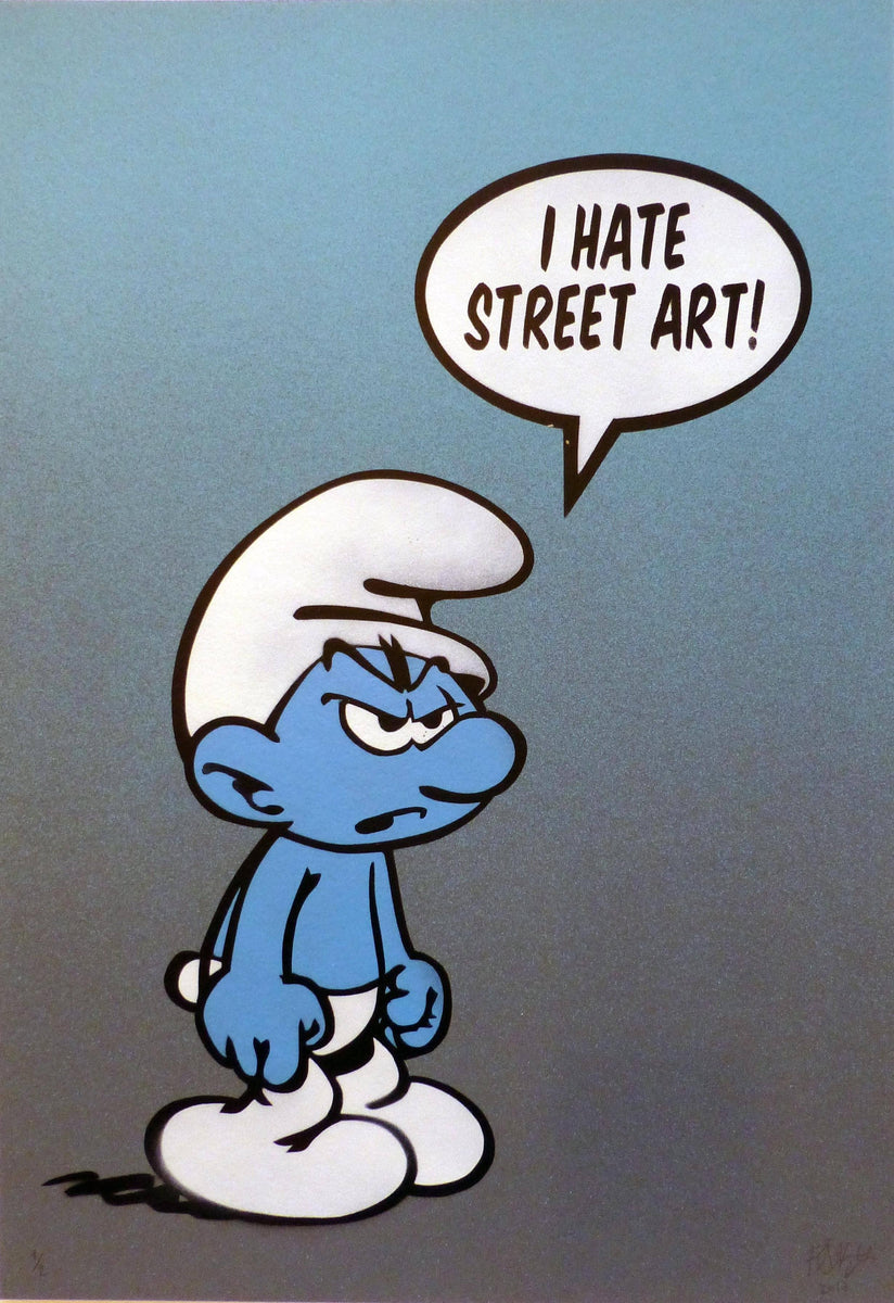 FAKE "I Hate Street Art" Metallic Blue – Vertical Gallery
